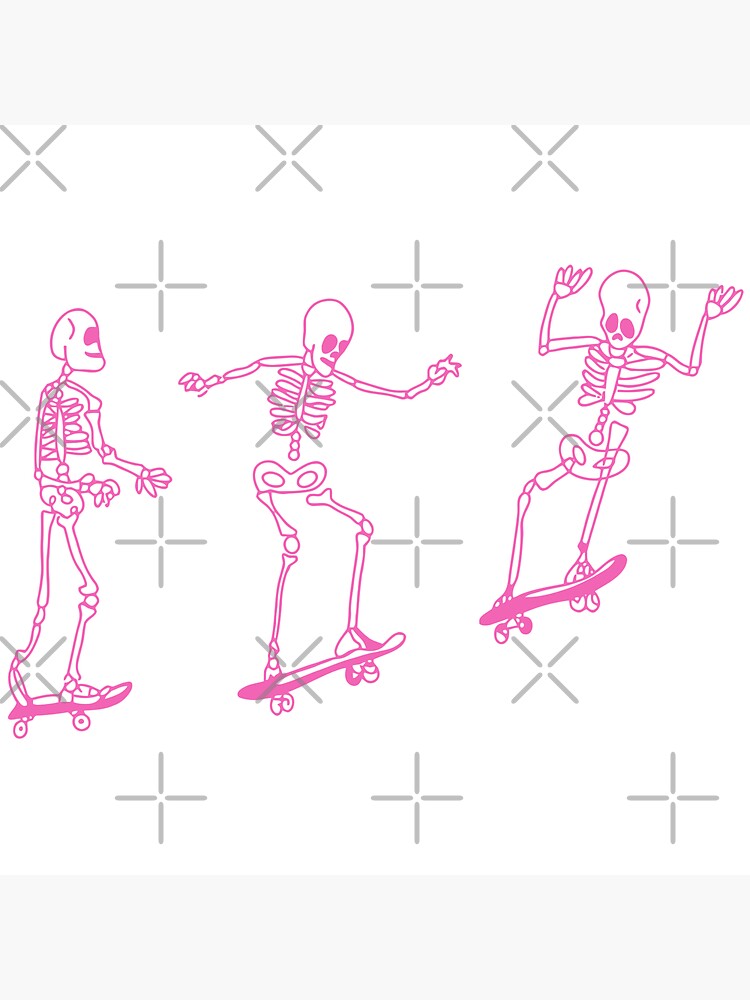 "preppy skeleton halloween pink " Sticker by Suusck | Redbubble
