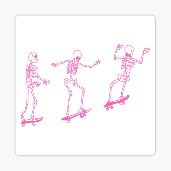 "preppy skeleton halloween pink " Sticker by Suusck | Redbubble