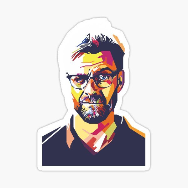 "Jurgen Klopp WPAP Popart artwork by nudimsign" Sticker for Sale by ...