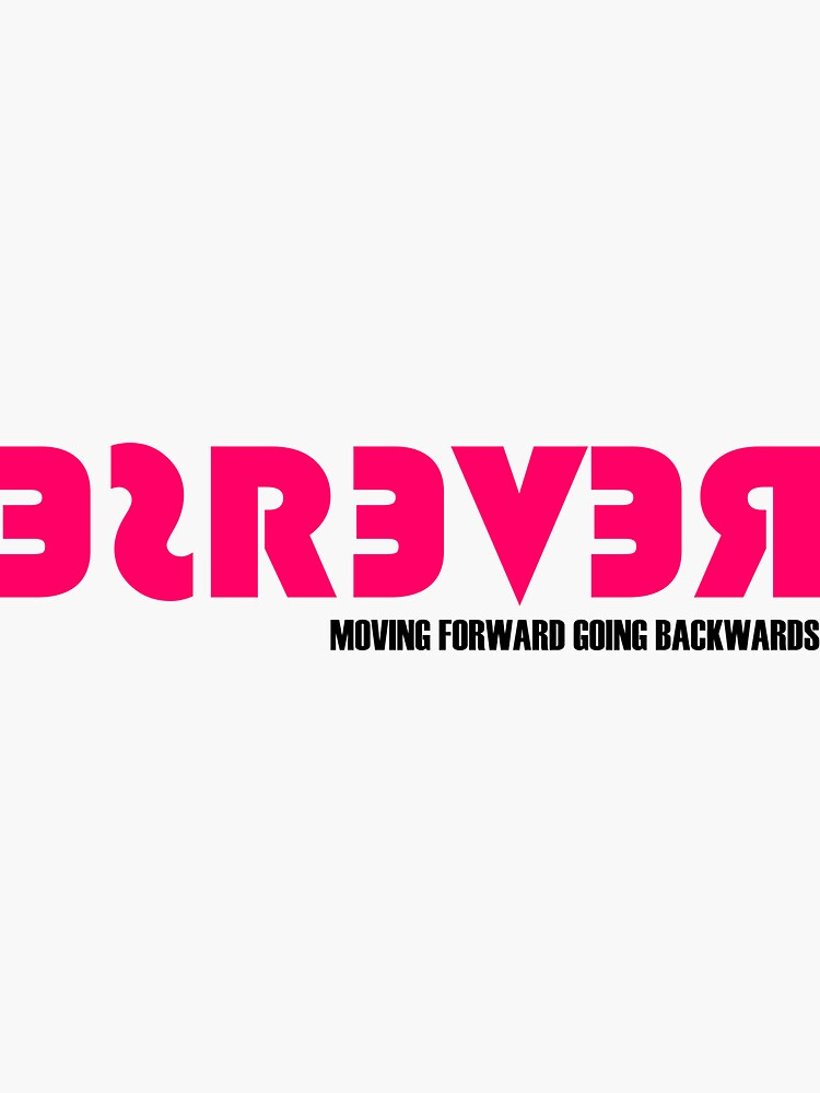 "Reverse - backwards letters" Sticker for Sale by DoppioArt | Redbubble