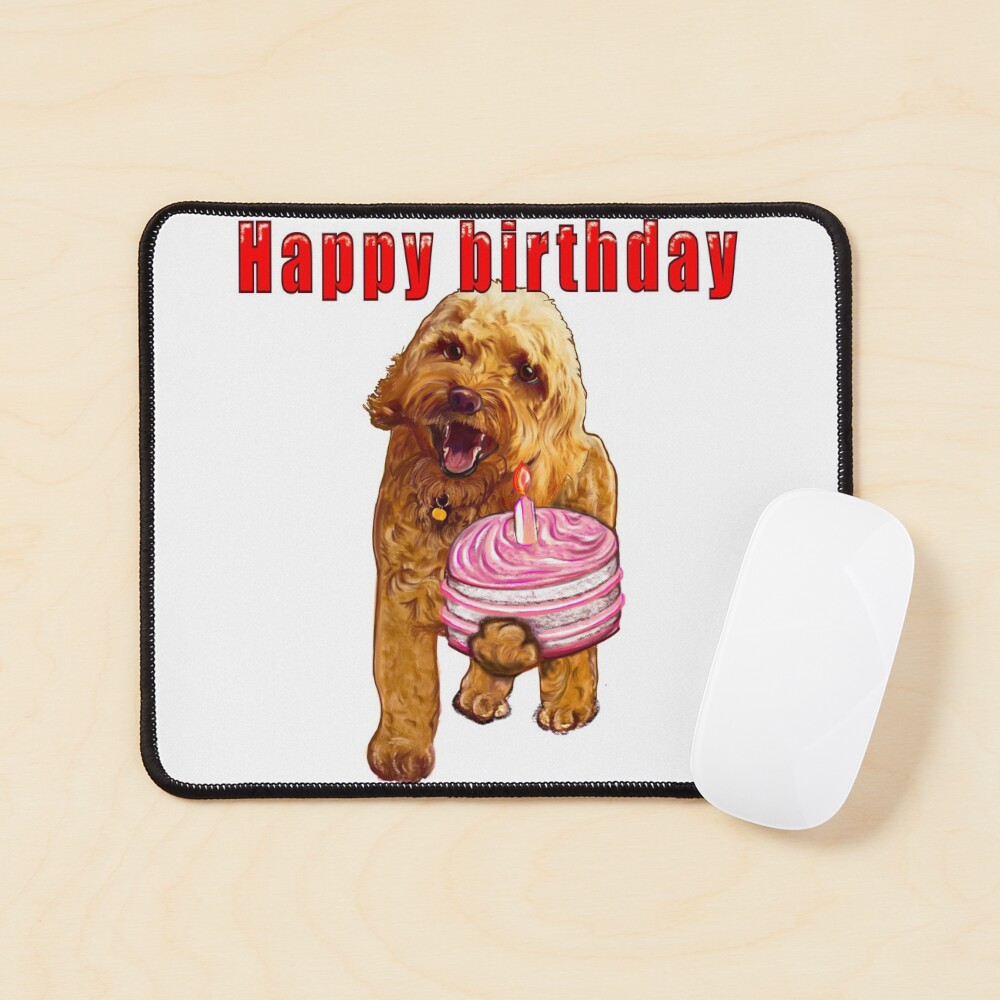 "Happy birthday greetings 2022 - Cavapoo puppy dog With birthday cake ...