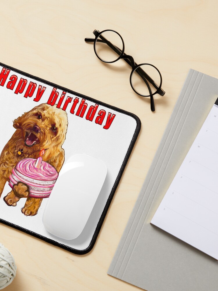 "Happy birthday greetings 2022 - Cavapoo puppy dog With birthday cake ...