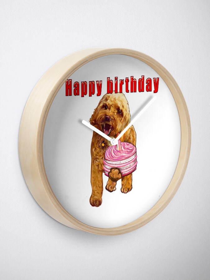 "Happy birthday greetings 2022 - Cavapoo puppy dog With birthday cake ...
