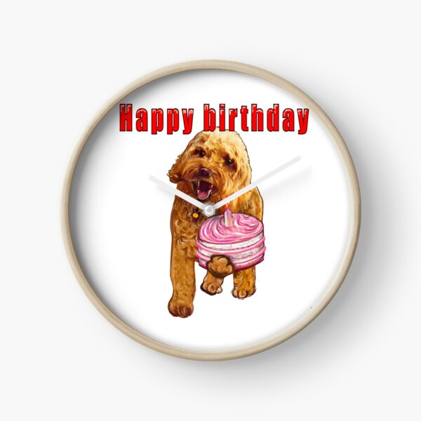 "Happy birthday greetings 2022 - Cavapoo puppy dog With birthday cake ...
