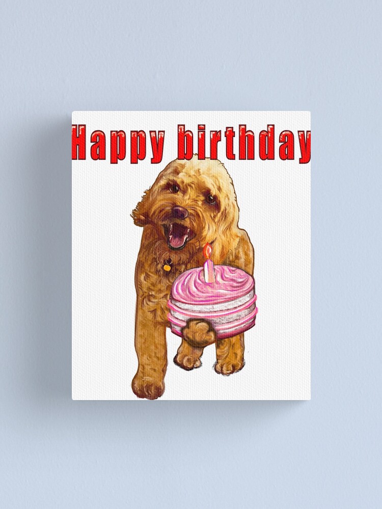 "Happy birthday greetings 2022 - Cavapoo puppy dog With birthday cake ...
