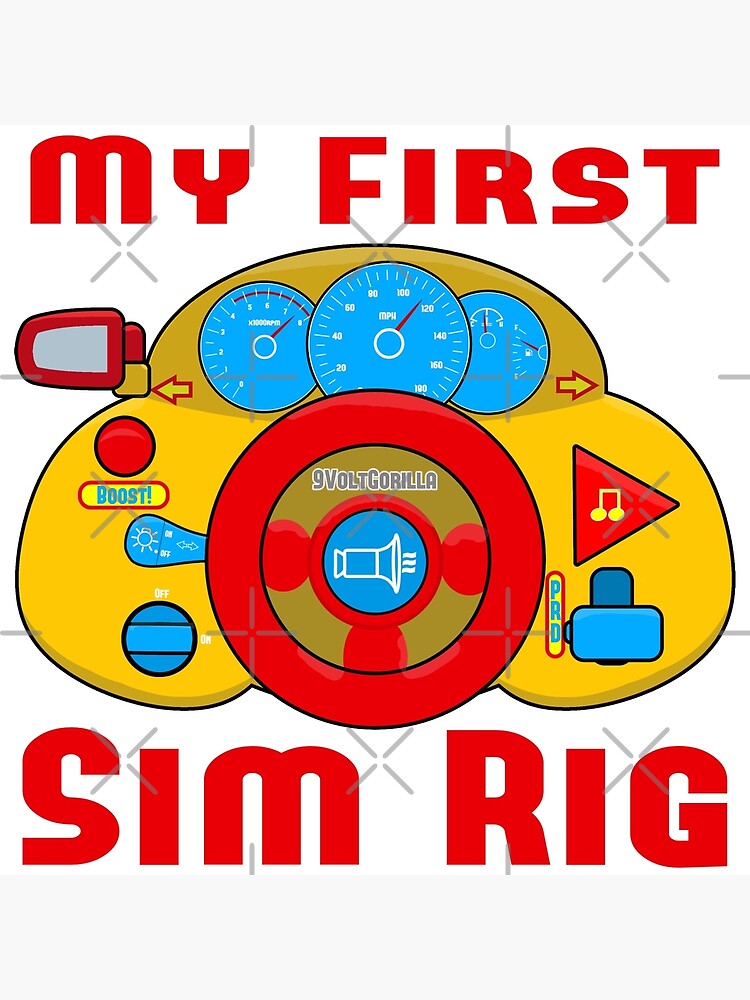"9VoltGorilla My First Sim Rig Simracing Sim Racing" Photographic Print ...