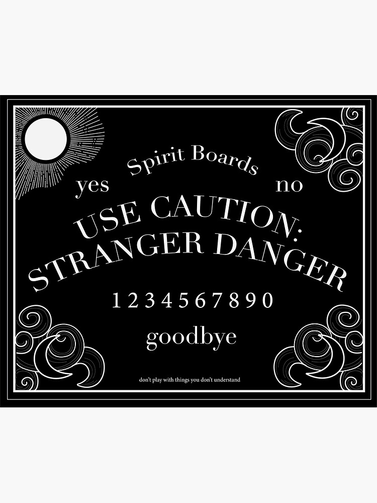 "Spirit Board Stranger Danger - spooky" Sticker for Sale by ...