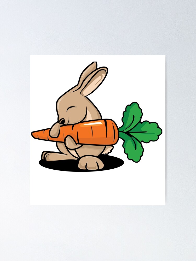 "Rabbit With Carrot" Poster for Sale by SekaCreation | Redbubble