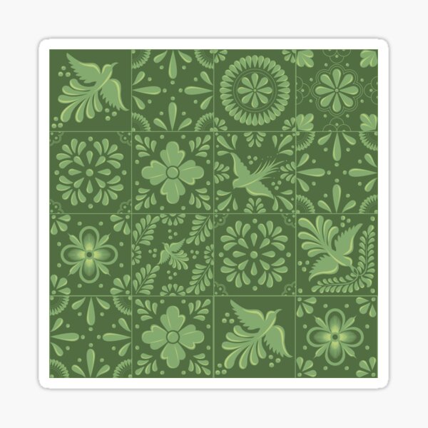 "Light Green Talavera Tile Pattern by Akbaly" Sticker for Sale by ...