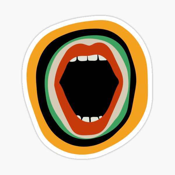 "WIDE OPEN SCREAMING MOUTH WITH RED LIPS" Sticker for Sale by IF-CORNER ...