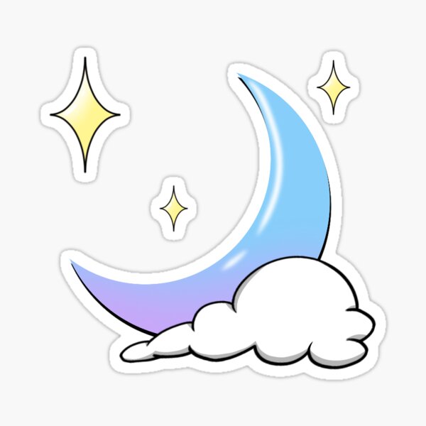 "Cute pastel moon " Sticker for Sale by TjMiLk | Redbubble