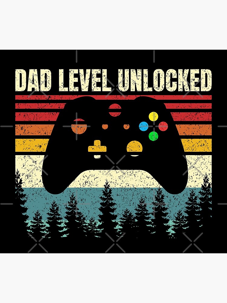 "cute vintage dad level unlocked funny video gamer new daddy father ...