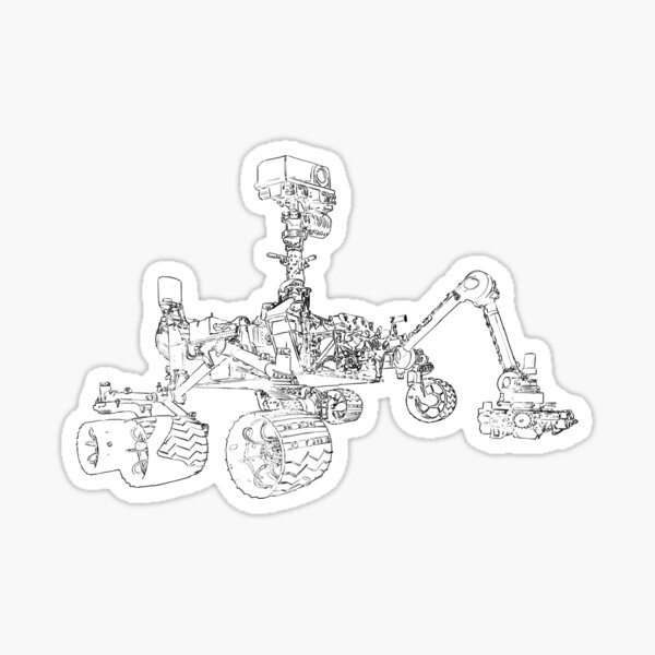 "Curiosity Mars Rover Drawing" Sticker for Sale by mthierst | Redbubble