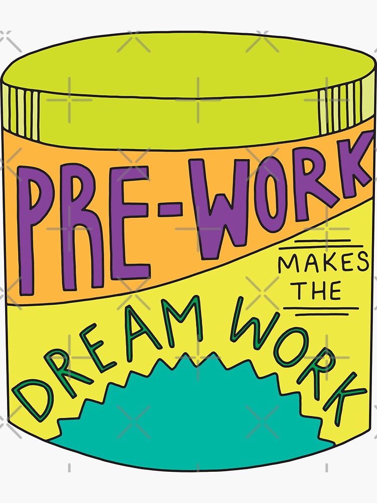 "Pre-work Makes the Dream Work Pre-Workout Cannister" Sticker for Sale ...