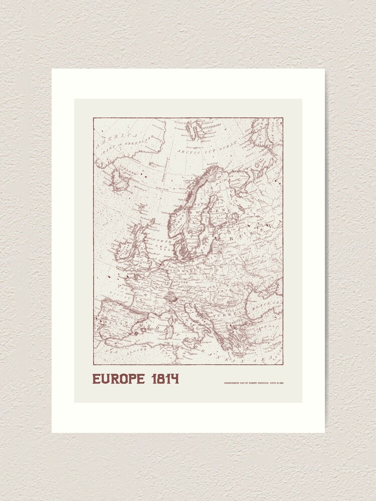 "Vintage Map of Europe - 1814" Art Print for Sale by Vintagrafica ...
