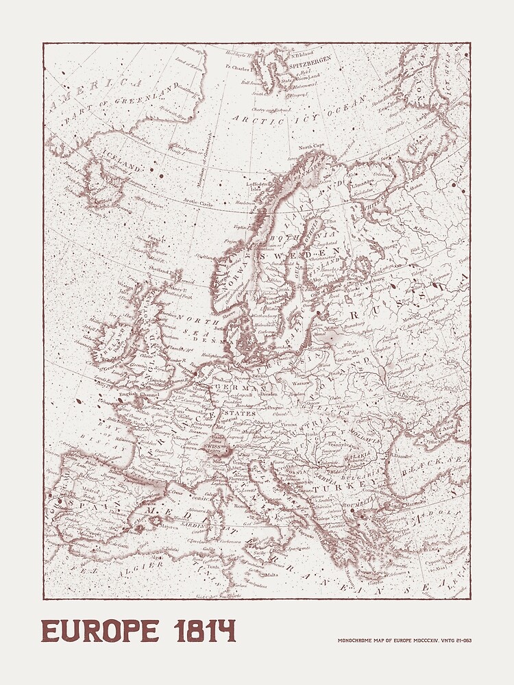 "Vintage Map of Europe - 1814" Art Print for Sale by Vintagrafica ...