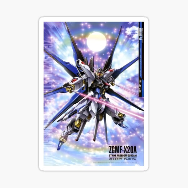"STRIKE FREEDOM GUNDAM" Sticker for Sale by crystalwwoodley | Redbubble