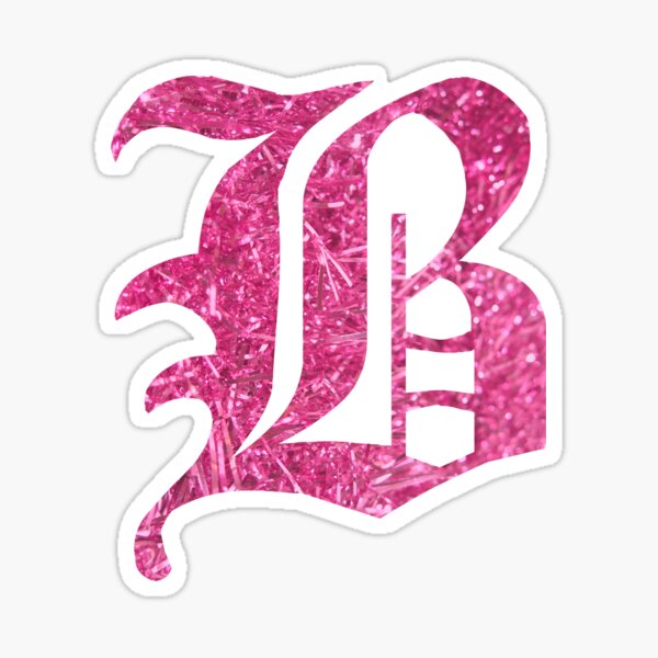 "The Letter B - Capital Pink Glitter Gothic" Sticker for Sale by ...