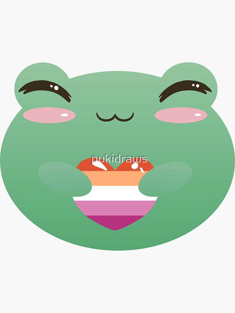 "Lesbian fwog" Sticker by pukidraws | Redbubble