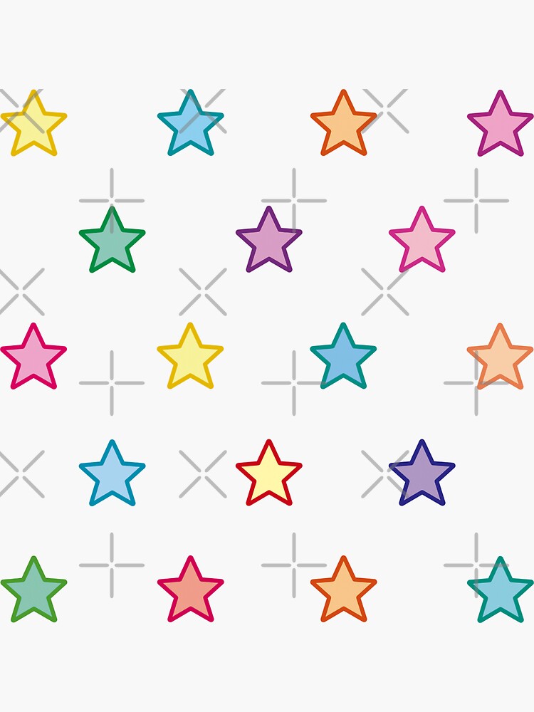 "Colorful stars" Sticker by OkihanaShop | Redbubble