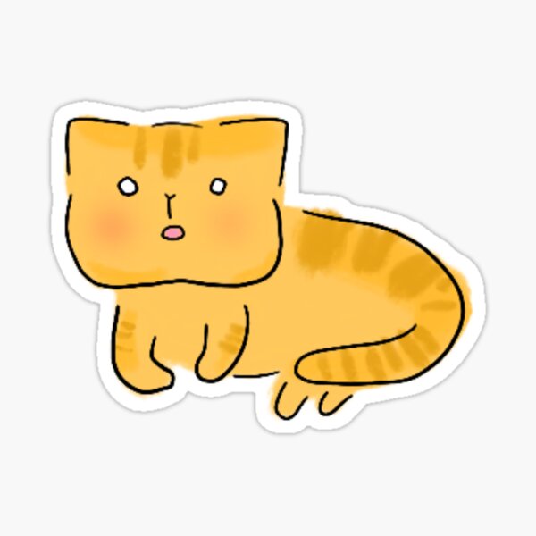 "curious cat laying down " Sticker for Sale by kimbasmama | Redbubble
