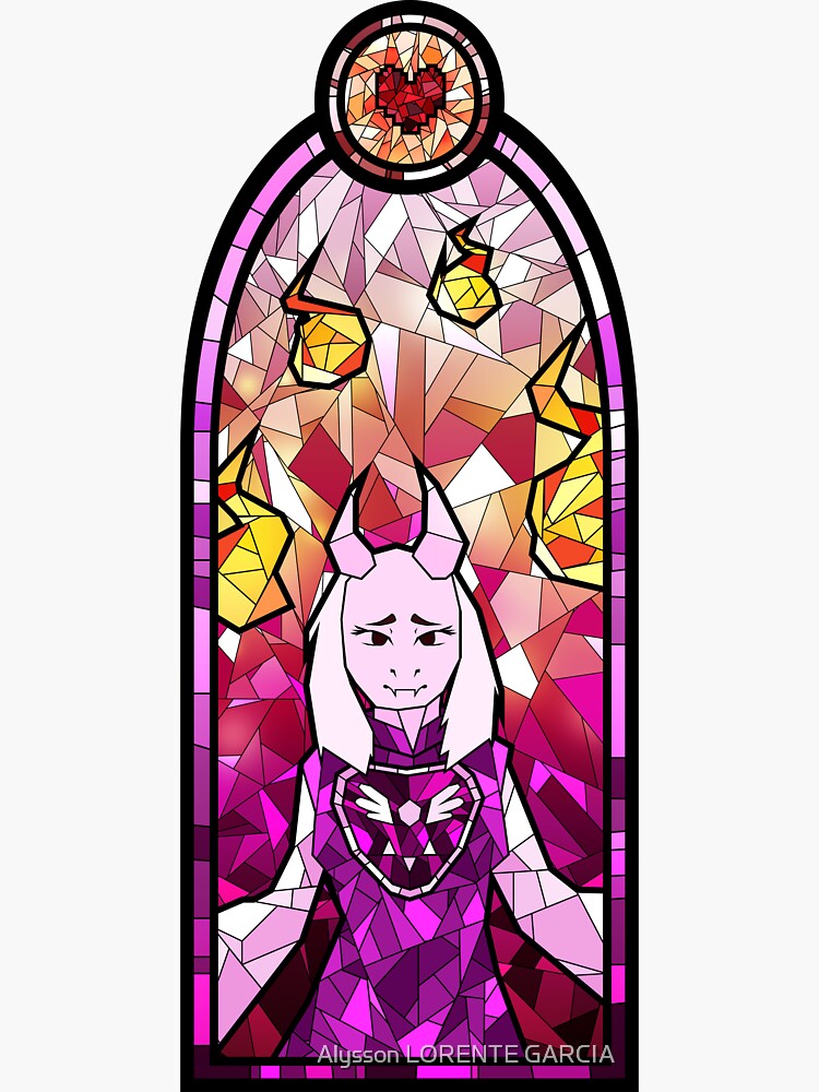 "TORIEL - Undertale Stained Glass" Sticker by darkydesign | Redbubble