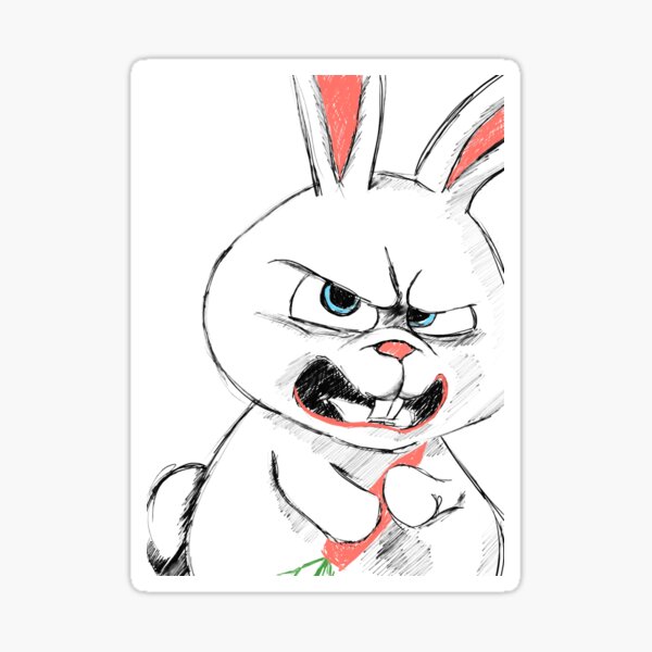 "Evil bunny" Sticker for Sale by JBelaievArt | Redbubble