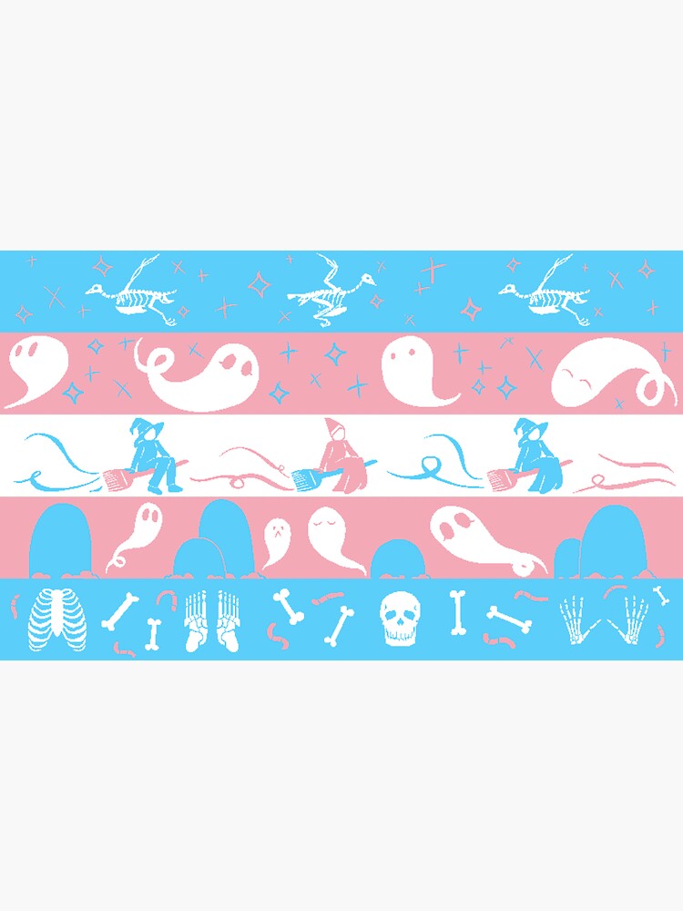 "SPOOKY Trans Pride Flag" Sticker for Sale by socksonat3am | Redbubble