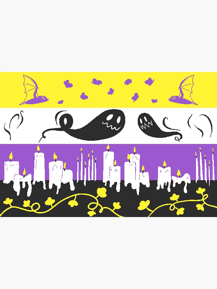 "SPOOKY Nonbinary Pride Flag" Sticker for Sale by socksonat3am | Redbubble