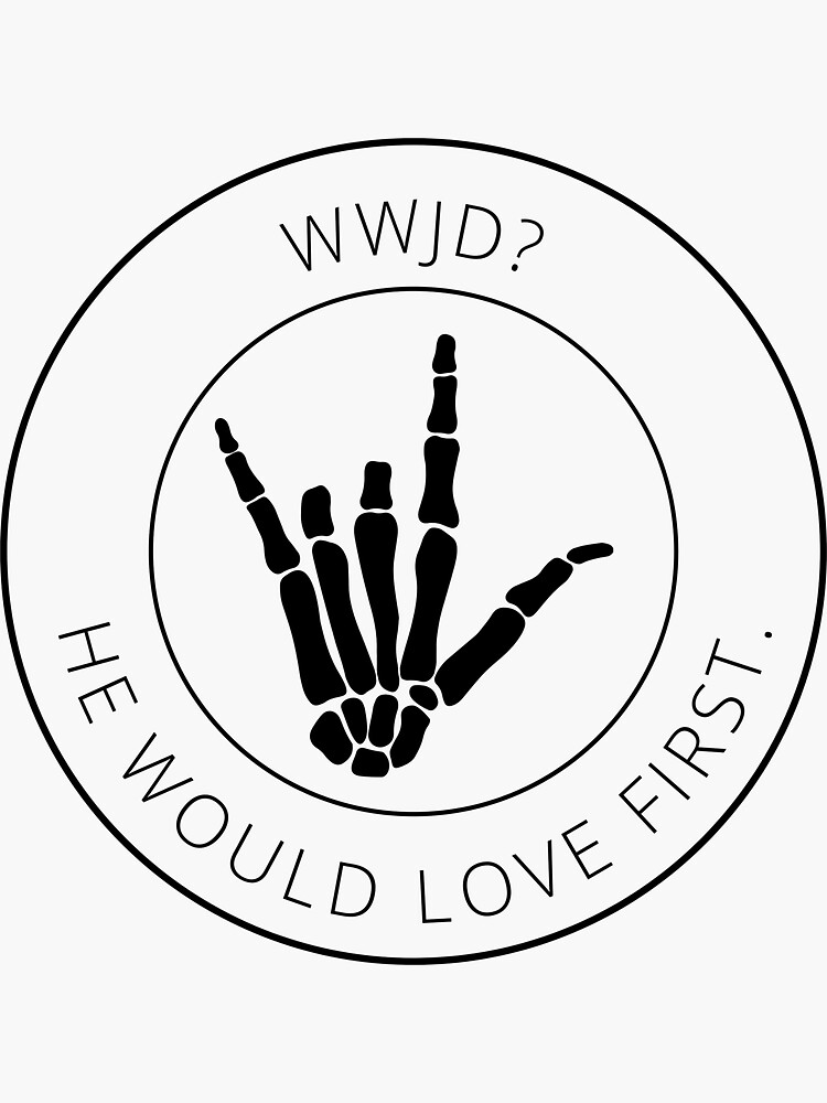 "WWJD? HWLF. Alt Version" Sticker for Sale by lilbharwell | Redbubble