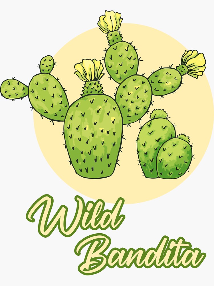 "Wild Bandita Western Cactus" Sticker by AwesomeSpirit | Redbubble