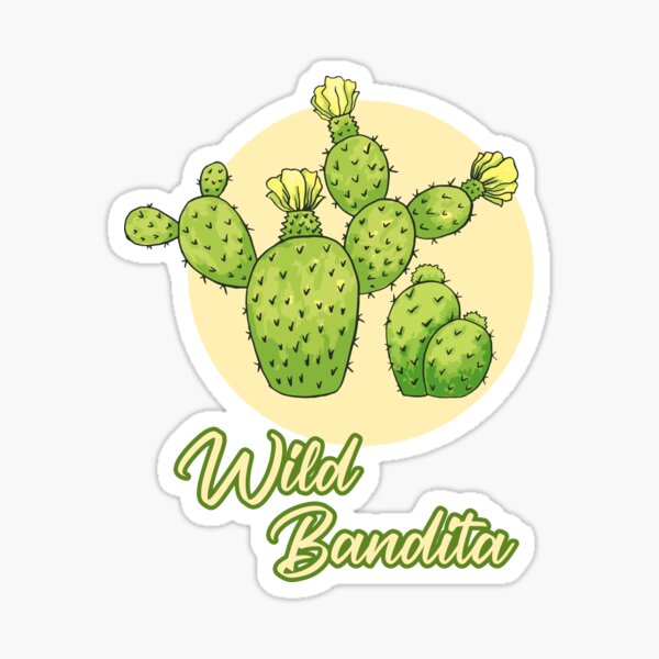 "Wild Bandita Western Cactus" Sticker by AwesomeSpirit | Redbubble
