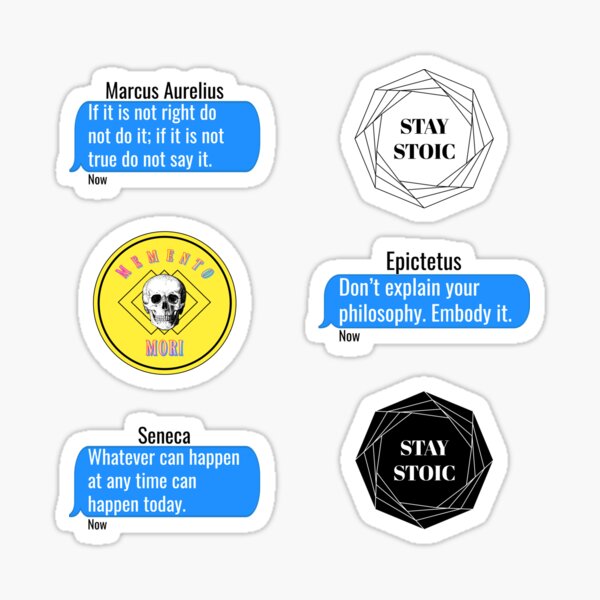 "Stoic Quotes | Text Bubble Sticker Pack | Gift for Stoic ...