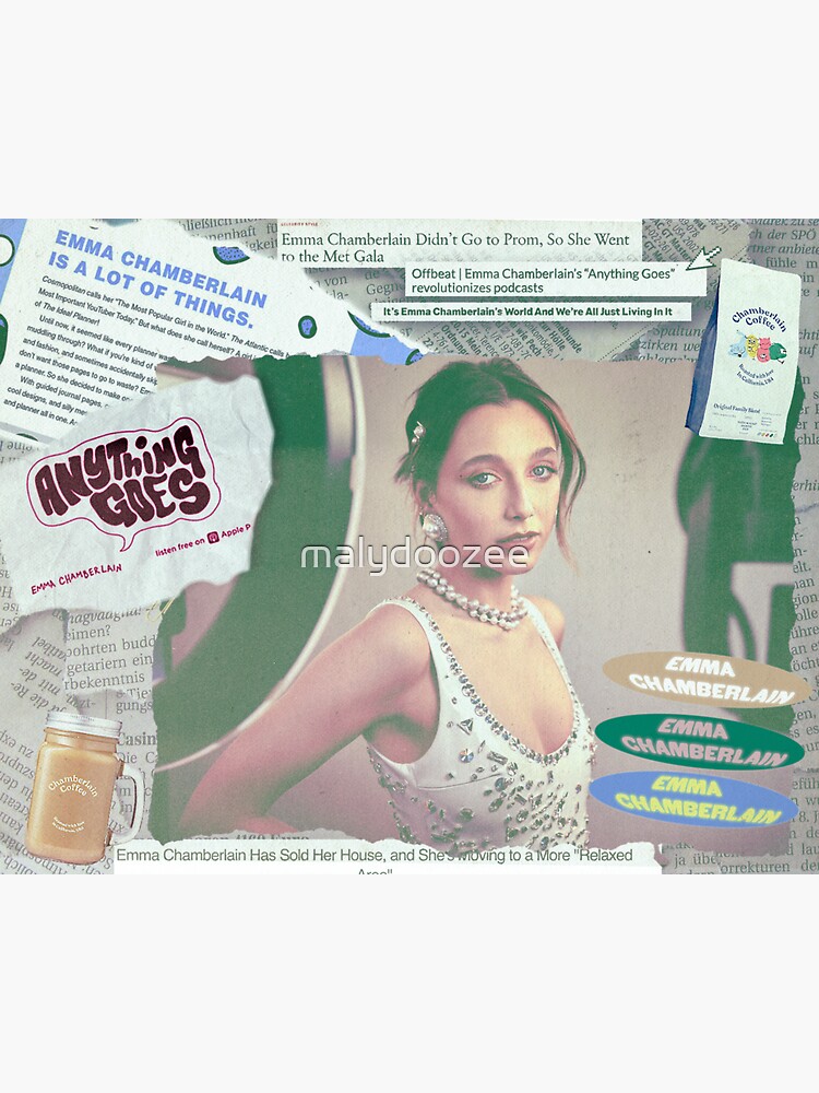"emma chamberlain poster" Sticker for Sale by malydoozee | Redbubble
