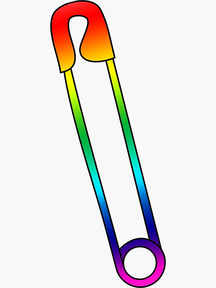 "Rainbow Safety Pin " Sticker for Sale by costumewrangler | Redbubble