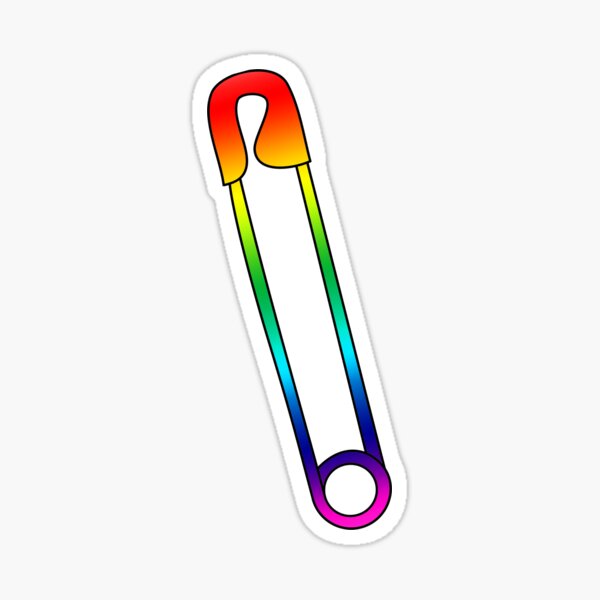 "Rainbow Safety Pin " Sticker for Sale by costumewrangler | Redbubble