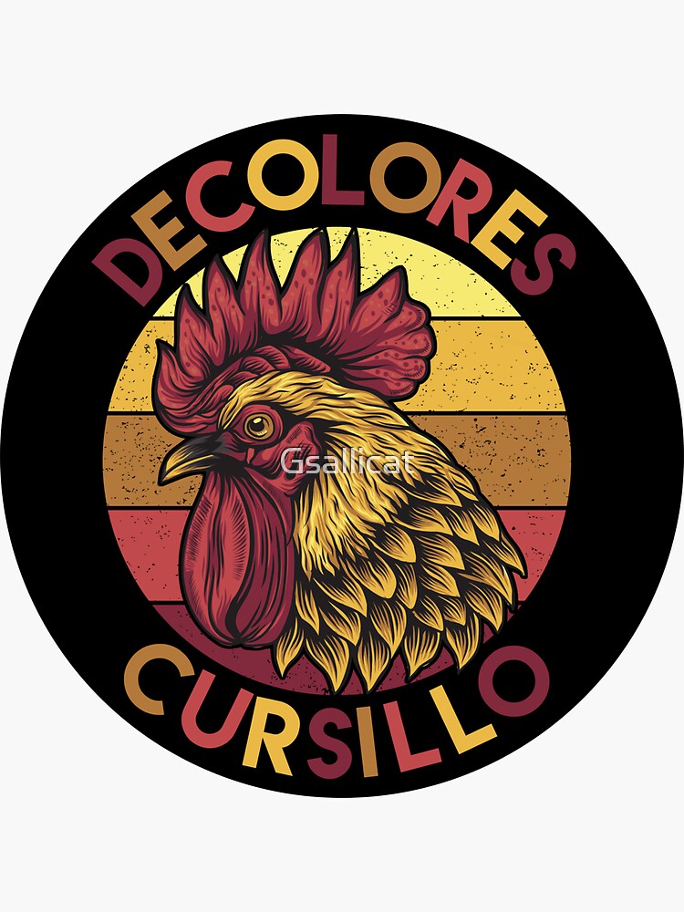 "DeColores Cursillo Rooster with Distressed Background " Sticker for ...