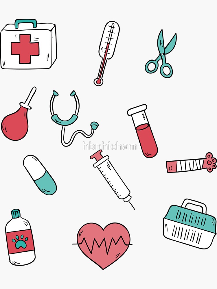 "Pharmacy medical sticker pack illustration" Sticker for Sale by ...