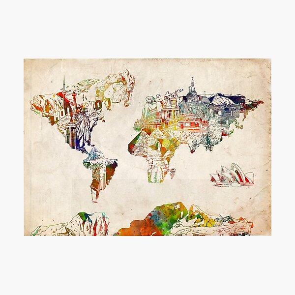 "world map" Photographic Print for Sale by BekimART | Redbubble
