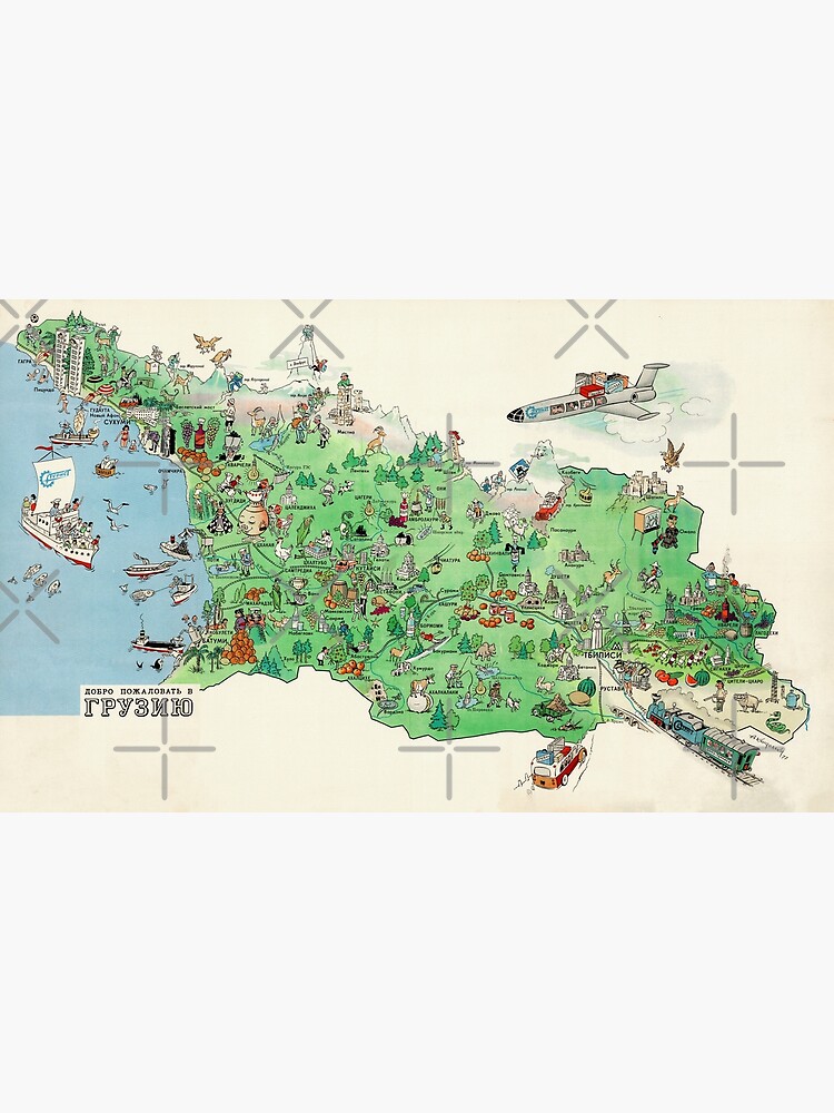 "Vintage Map of Georgia (in Russian)" Art Print for Sale by gin-nek ...