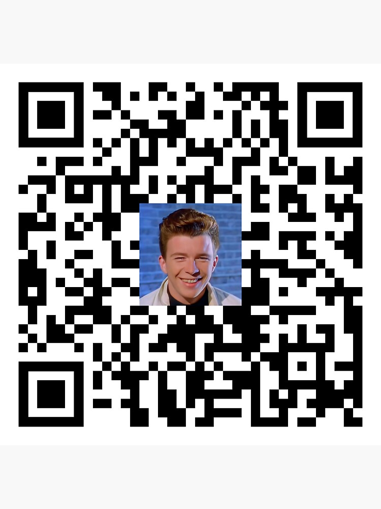 "Rick Astley Never Gonna Give You Up QR Code with Face" Sticker for ...