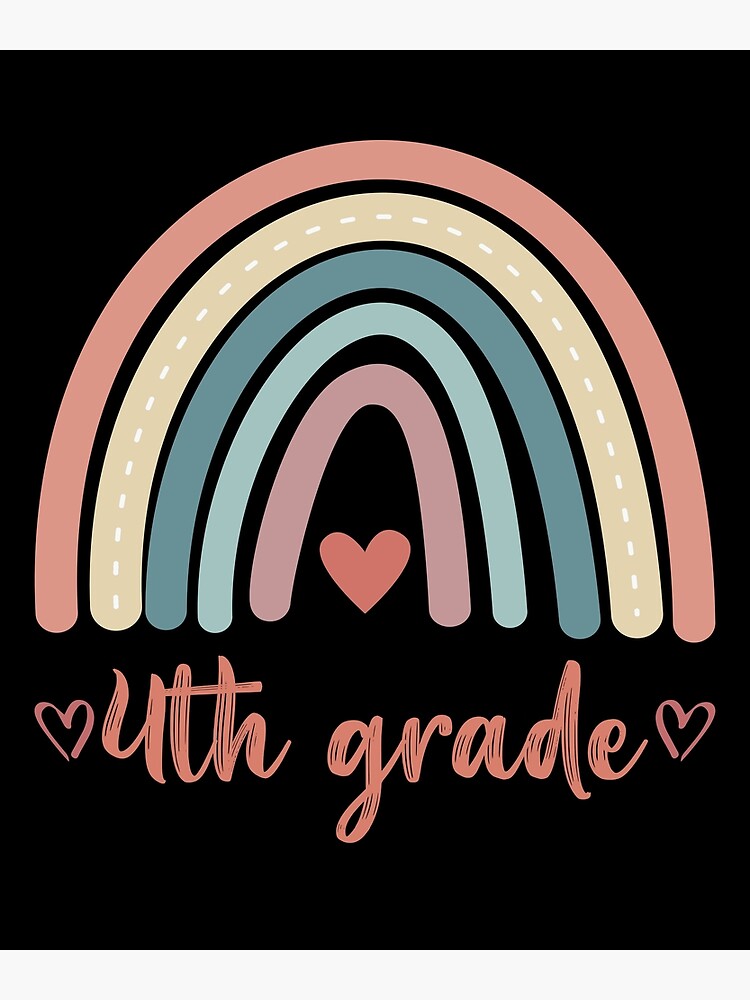 "4th Grade Cute Rainbow First Day Back To School" Poster for Sale by ...
