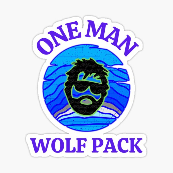 "One Man Wolf Pack" Sticker for Sale by WoodburyLake | Redbubble