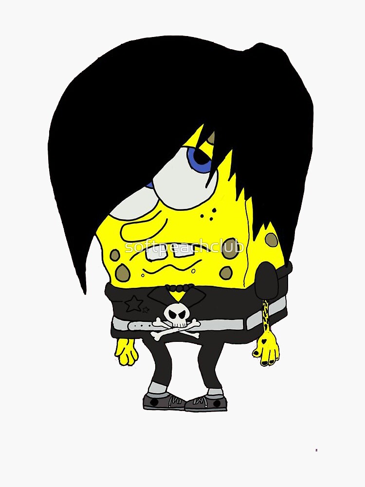 "emo sponge bob" Sticker for Sale by artsofluna | Redbubble