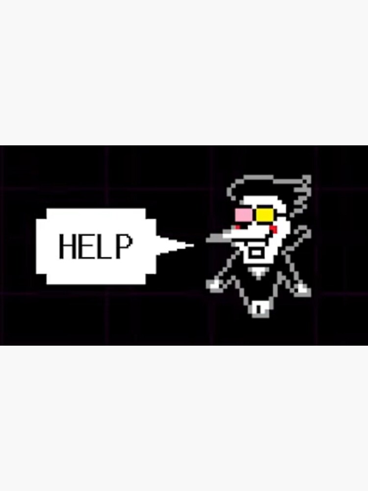 "Spamton - Help" Sticker for Sale by hannahbanan-ah | Redbubble