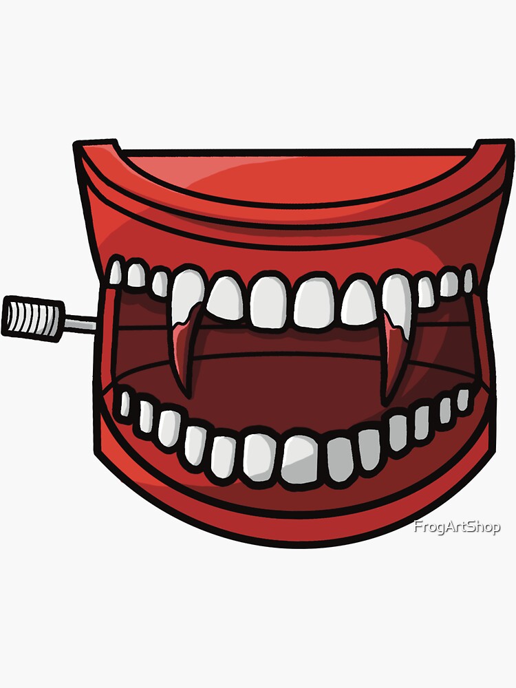 "Vampire Chatter Teeth" Sticker by FrogStickerShop | Redbubble