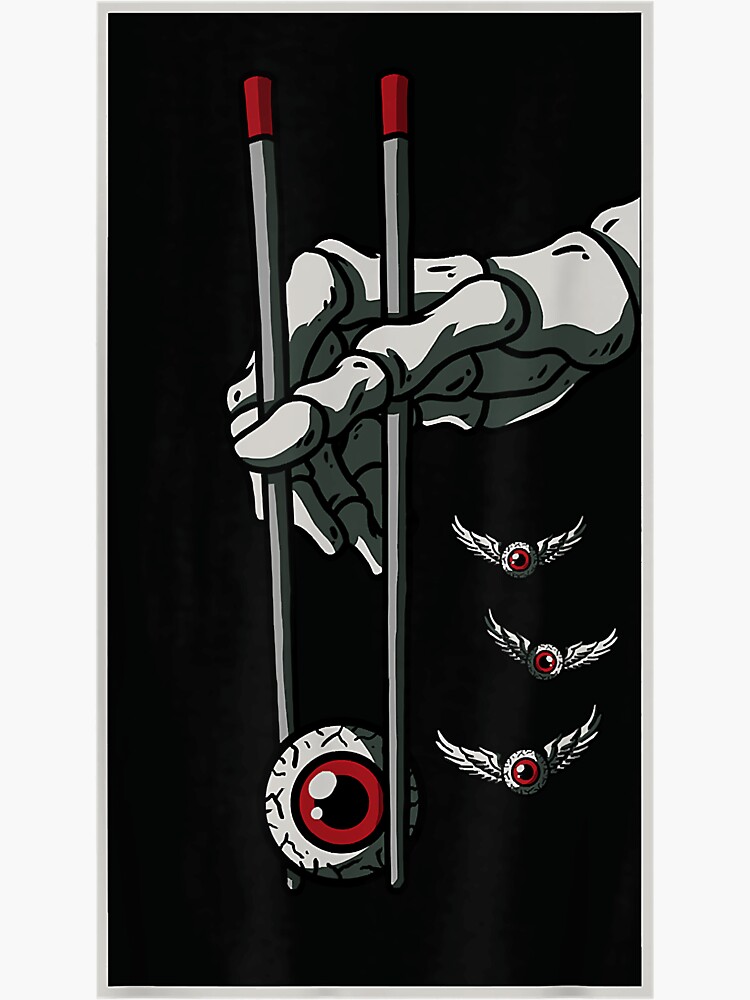 "Weirdcore Aesthetic Skeleton Hand Chopsticks Eyeball Oddcore" Sticker ...