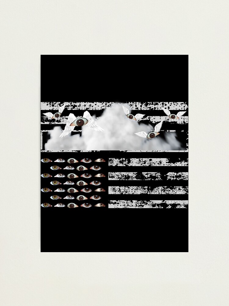 "Weirdcore Aesthetic US American Flag Weird Eyeball Eyes" Photographic ...