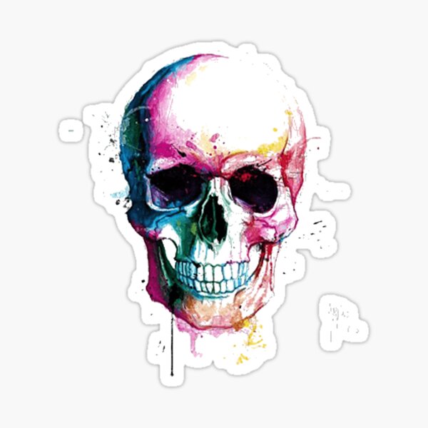 "skull rainbow" Sticker by QandP | Redbubble