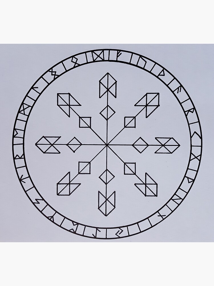 "Runes' Wheel - La Ruota delle Rune" Sticker for Sale by KenazBrassbell ...